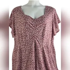 EVRI | Dresses | Evri 4x Floral Tiered Chiffon Dress Sheer Pink Like ...